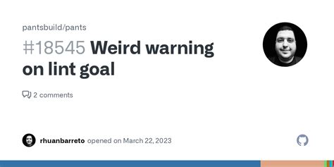 Weird Warning On Lint Goal · Issue 18545 · Pantsbuildpants · Github