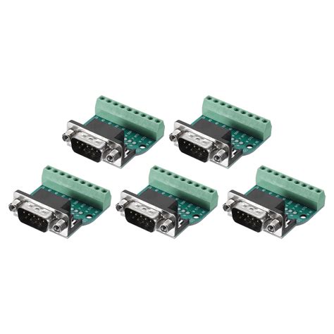 Uxcell D Sub Connector DB9 Male Socket 9 Pin Male Serial Port Terminal Breakout For CNC