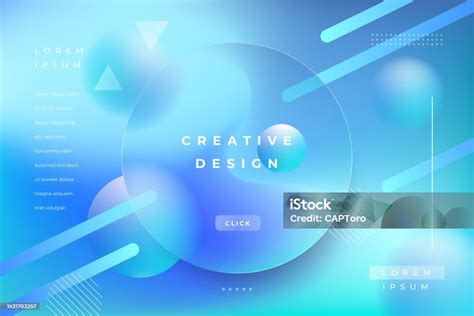 원형 모양 유리 효과 프레임 제목 텍스트가있는 배경 그라디언트 파란색 모프 포스터 배너 프리젠 테이션 배경 화면 모바일 및 데스크톱 일러스트 레이 션 추상 행성 3d 안경에