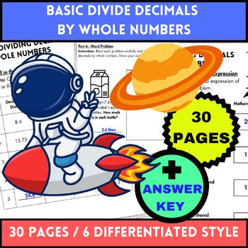 Basic Divide Decimals By Whole Number TPT