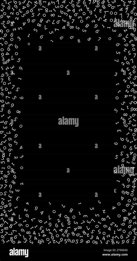 Falling Numbers Big Data Concept Binary White Random Flying Digits