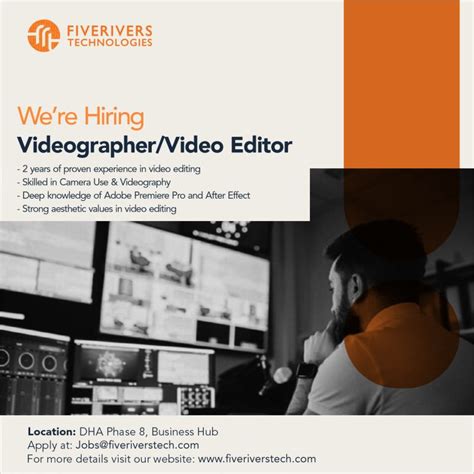 Fiverivers Technologies On Linkedin Resume Videoeditor Videographer Hiring