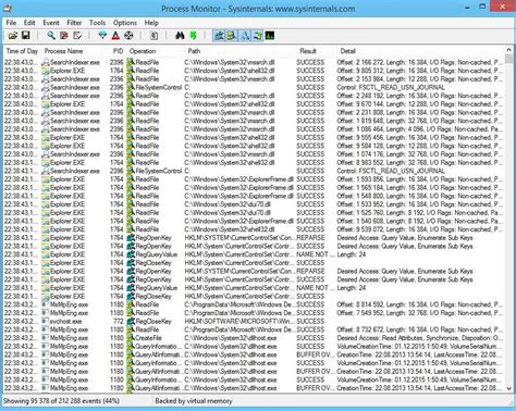 Применение утилиты Procmon Exe для анализа процессов Windows