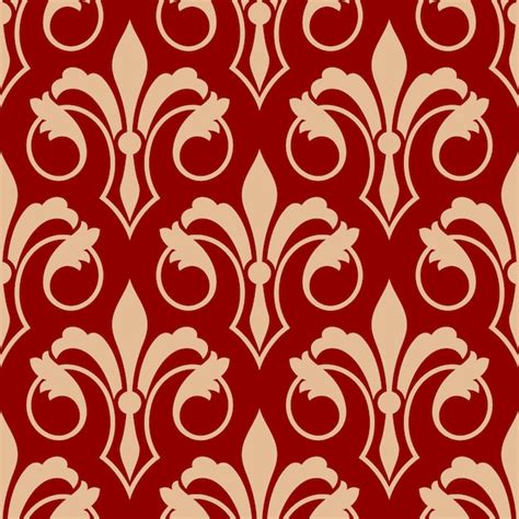 Premium Vector Red And Beige Seamless Floral Pattern