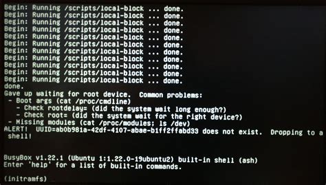 Boot Begin Running Scriptslocal Block Done Stuck In