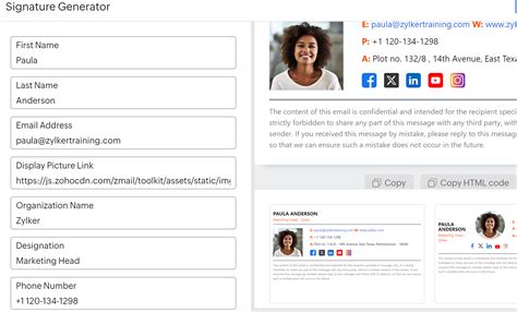 Zoho Signature Generator