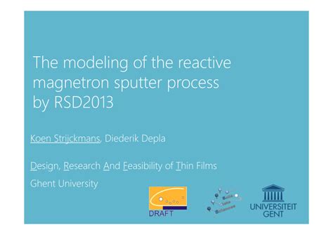 Pdf The Modeling Of The Reactive Magnetron Sputter Process By Rsd2013