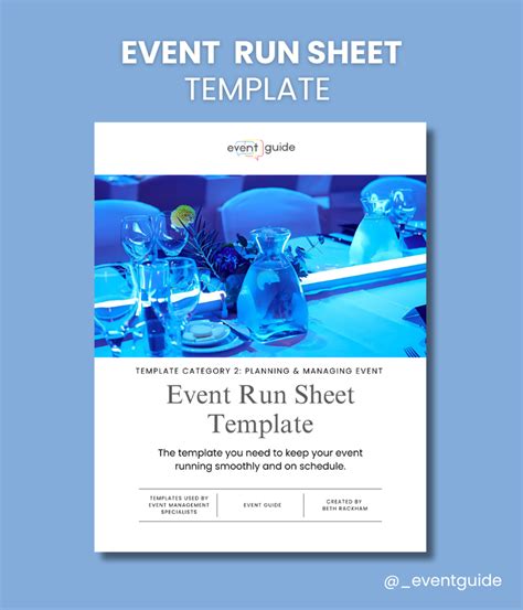 Event Run Sheet Guided Template Ensure Your Event Runs Smoothly Fr Eventguide