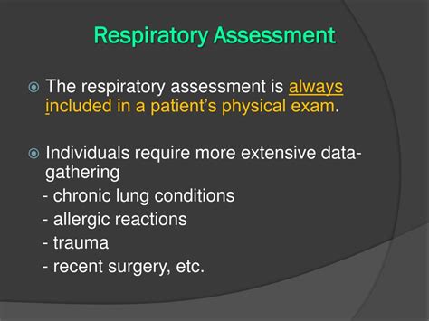 Ppt Assessment Of The Respiratory System Powerpoint Presentation
