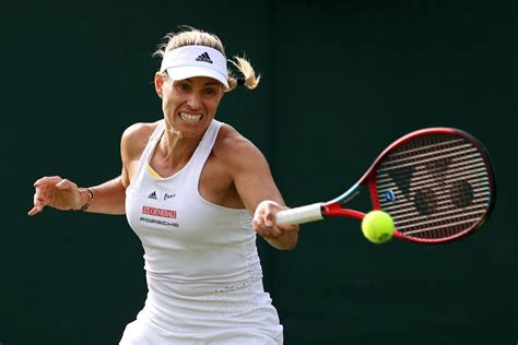 Download Angelique Kerbers Forceful Hit Wallpaper