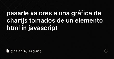 Gistlib Pasarle Valores A Una Gráfica De Chartjs Tomados De Un