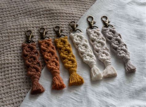 Earthy Macrame Fringe Keychain Macrame Tassel Keychain Keychain For Bridesmaid Gift Boho