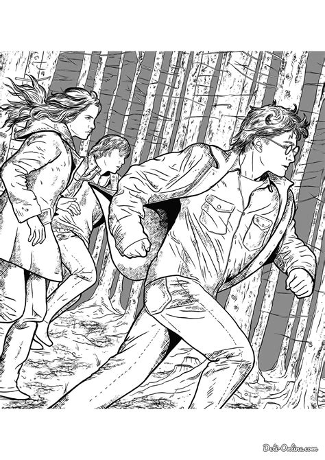 Раскраска Гарри Поттер и Дары Смерти распечатать или скачать