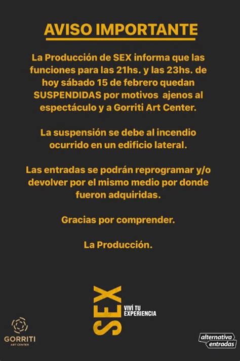 Suspendieron Dos Funciones De “sex” Por Un Incendio Infobae