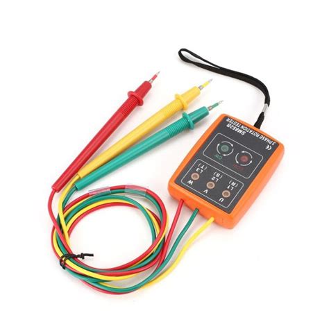 Sm852b 3 Phase Rotation Tester Digital Phase Indicator Detector Led Buzzer Phase Sequence Meter