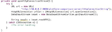 Screenshot From Android Code For Opening An Stream Connection The Download Scientific