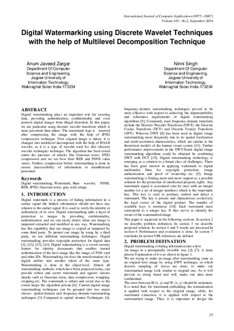 Pdf Digital Watermarking Using Discrete Wavelet Techniques With The Help Of Multilevel