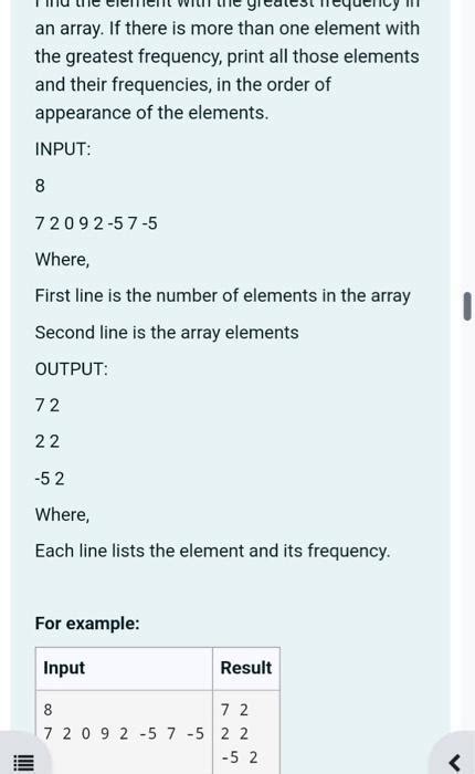 Solved An Array If There Is More Than One Element With The