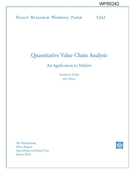 Pdf Quantitative Value Chain Analysis Dokumentips
