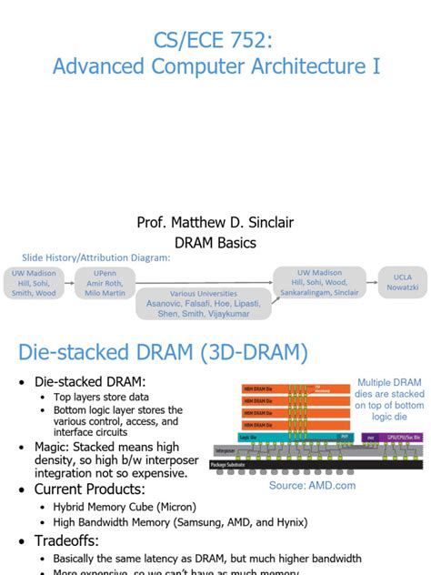Dram Basics By Prof Matthew D Sinclair Pdf Dynamic Random Access