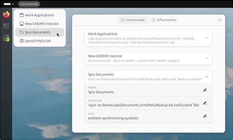 Custom Command Menu GNOME Shell Extensions