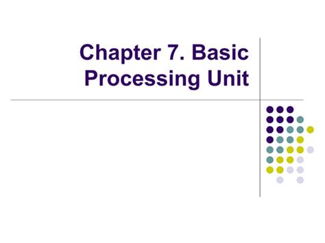 Chapter3 Basic Processing Unitppt Operating Systems Computer Software And Applications