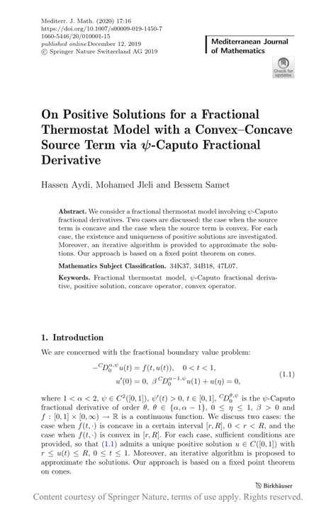 On Positive Solutions For A Fractional Thermostat Model With A Convex Concave Source Term Via ψ
