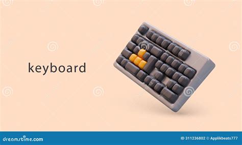 Vector Realistic Black Keyboard Device For Inputting Information Stock