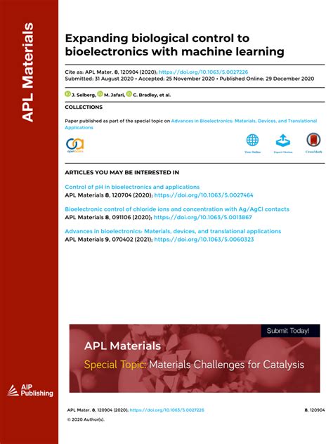 pdf expanding biological control to bioelectronics with machine learning