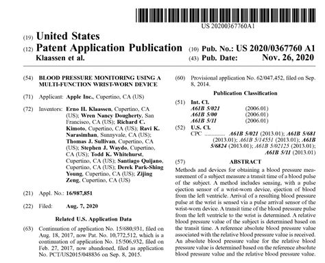 苹果新专利曝光：利用apple Watch持续监测血压测量