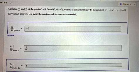 Solved Attempt 1 Calculate And At The Points 349 2 And 3492 Where