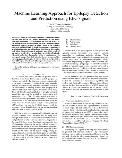 Pdf Machine Learning Approach For Epilepsy Detection And Prediction Using Eeg Signals