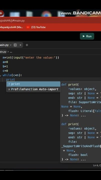 Shorts Programming Codewithharry Python Shortvideo Fabonacci