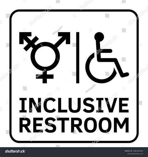 Inclusive Restroom Sign All Gender Sign Stock Vector Royalty Free 2381290761 Shutterstock
