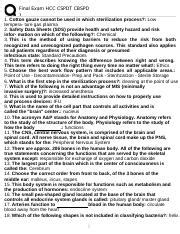 Essential Study Guide For HCC CSPDT Final Exam Preparation Course Hero