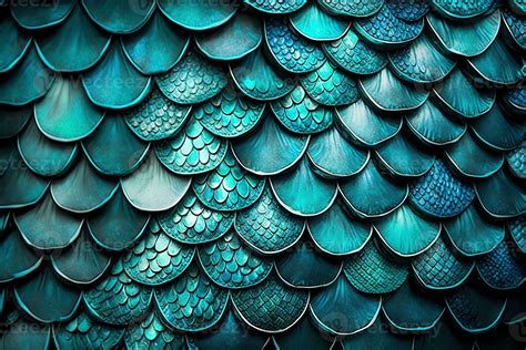 Dragon Scales Background Turquoise Shining Shells Simple Background