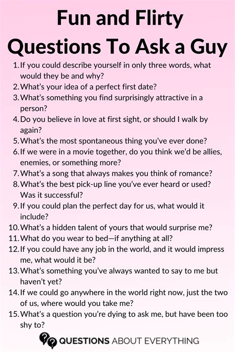 Sexual Flirty And Dirty Questions To Ask A Guy Artofit