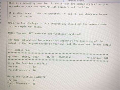 Solved 4 This Is A Debugging Question It Deals With Two