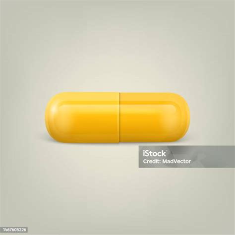 벡터 3d 현실적인 노란색과 흰색 제약 의료 알약 캡슐 흰색 배경에 태블릿 정면도 공간 복사 의학 건강 개념 3차원 형태에 대한 스톡 벡터 아트 및 기타 이미지 Istock
