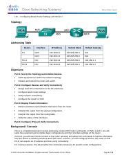 Lab Configuring Basic Router Settings With IOS CLI Docx Lab Configuring Basic