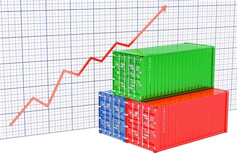 Premium Photo Cargo Containers With Growing Chart 3d Rendering