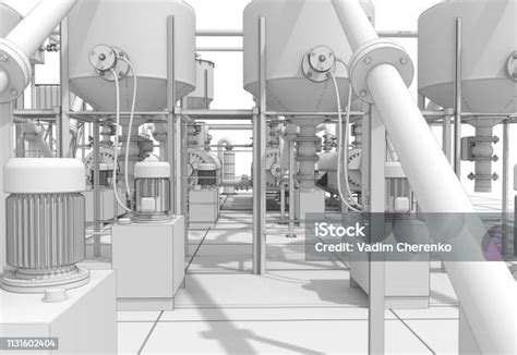 정유 화학 생산 폐기물 처리 플랜트 외부 시각화 3d 일러스트레이션 등측투영법에 대한 스톡 사진 및 기타 이미지 등측투영법