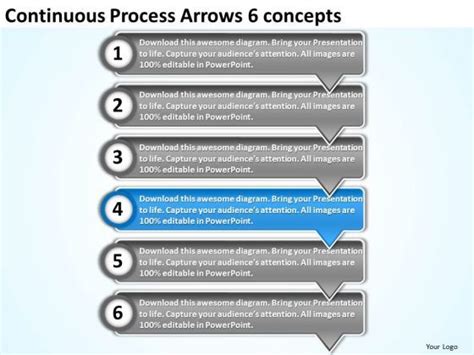 Continuous Process Arrows Concepts PowerPoint Flow Charts Templates