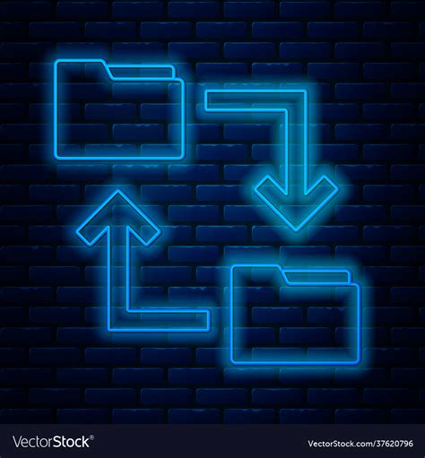 Glowing Neon Line Cloud Storage Text Document Vector Image