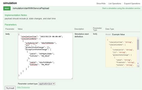 Sample Post Simulation Startwithservicepayload