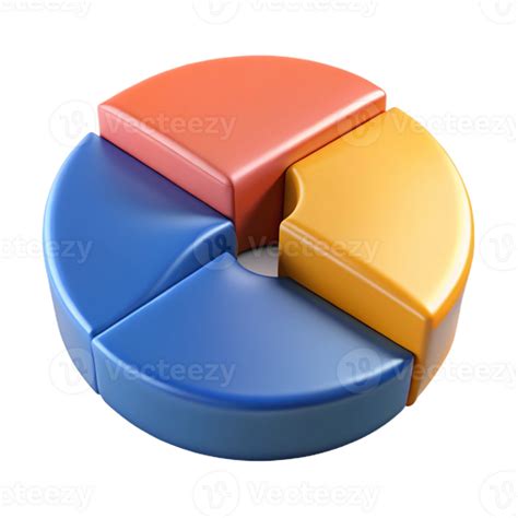 Iconic Minimalist Circular Pie Chart Divided Into Four Segments Crisp Edges Solid Colors With