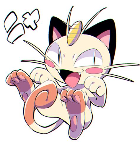 Boku002 Meowth Nintendo Pokemon Commentary Request Highres D Black Eyes Blush Stickers