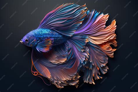 Premium Photo A Betta Fish With A Tail That Is Colored With Red Blue