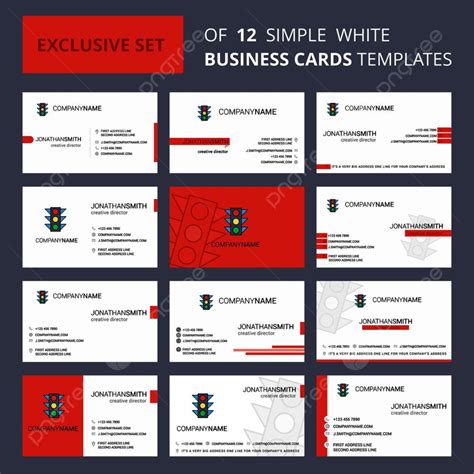 Set Of 12 Traffic Signal Creative Busienss Card Template Template Download On Pngtree