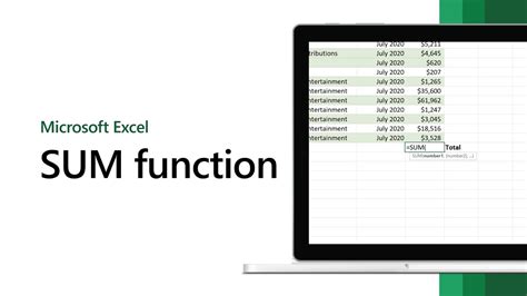 Excel For Beginners How To Use Sum Function And Insert Chart Youtube